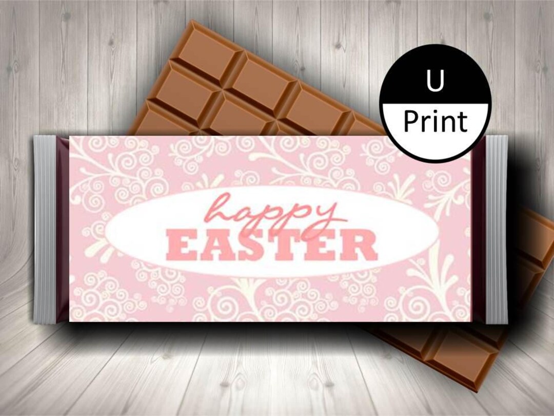 Printable Easter Candy Bar Wrapper Pastel Pink Happy Easter Office Co ...