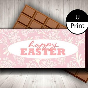 Printable Easter Candy Bar Wrapper Pastel Pink Happy Easter Office Co ...