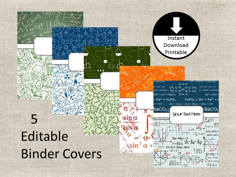 Binder Covers Geek Nerd Science Formula Math School Student - Etsy