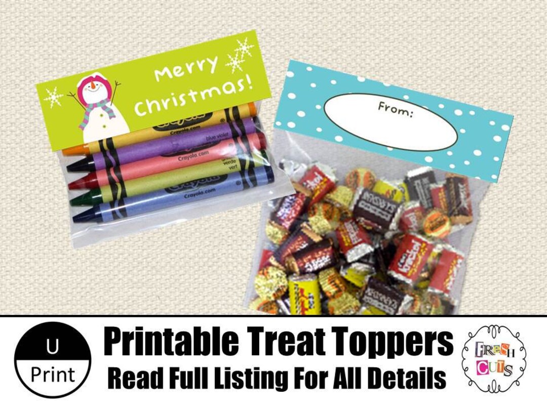 Christmas Treat Bag Toppers Cute Happy Snowman Candy Toppers PDF Jpeg ...