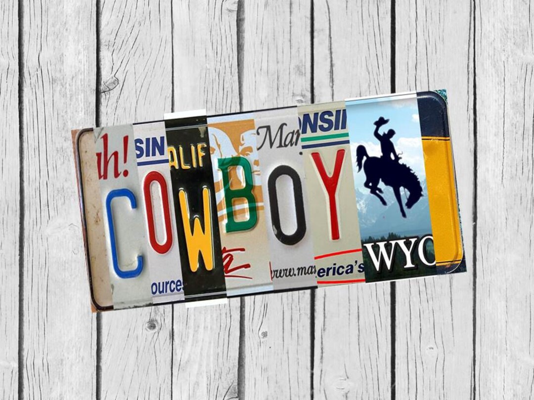 License Plate Art Sign Cowboy DIY Gift Full Size Wall Art PDF and PNG ...