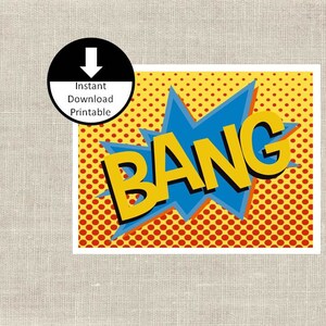 Super Boy Hero Words Noise Wall Art Party Backdrop Set of 3 Instant ...