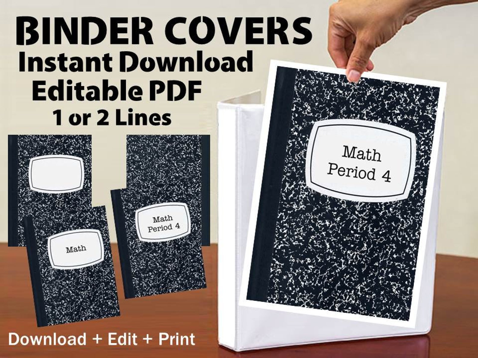 Editable Instant Download Ring Binder Covers Insert - Etsy