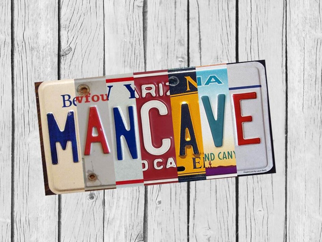 License Plate Art Sign Man Cave DIY Gift Full Size Wall Art PDF and PNG ...