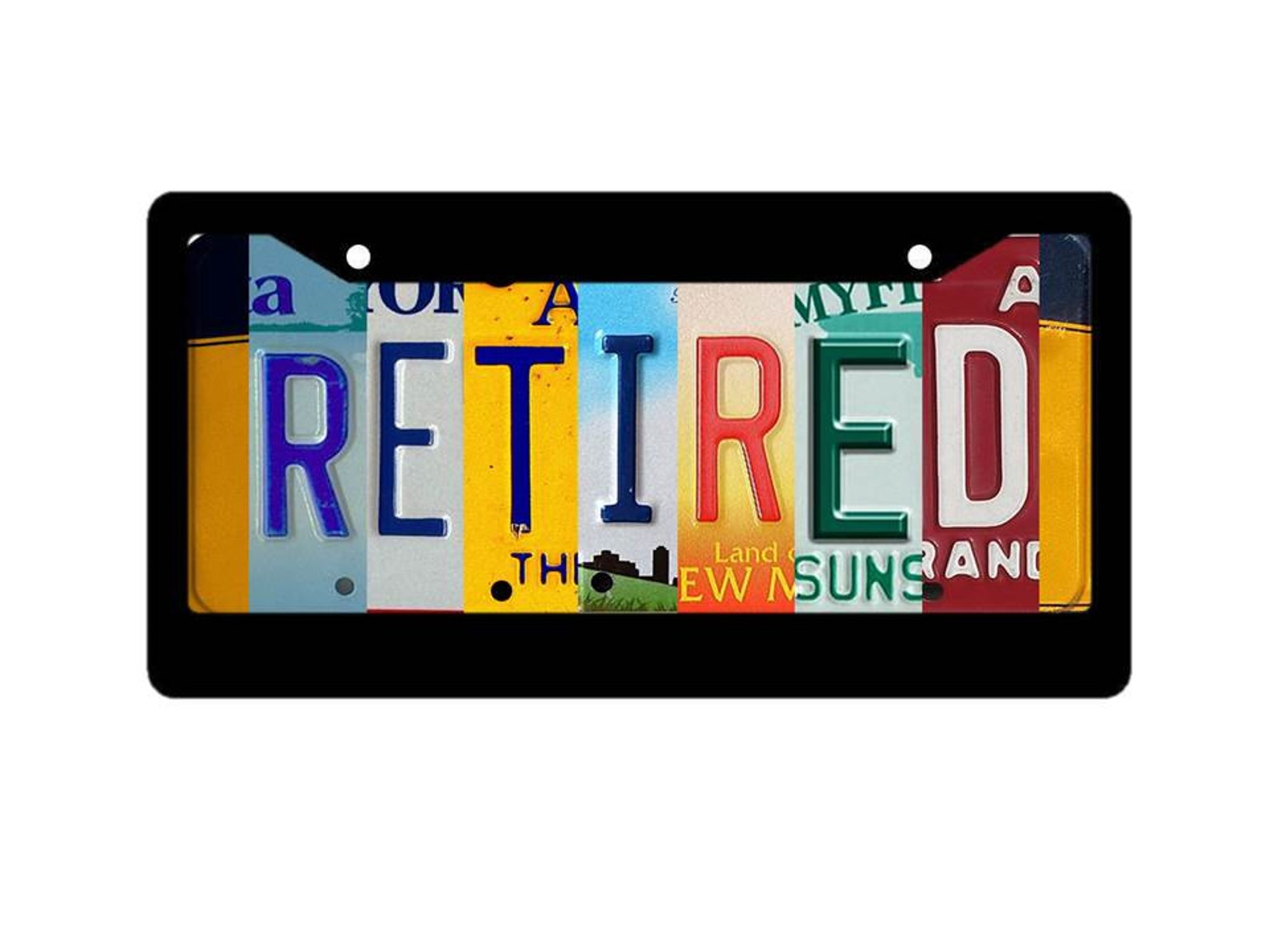 License Plate Art Sign Retired DIY Gift Full Size Wall Art PDF | Etsy