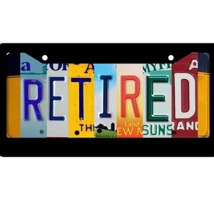 License Plate Art Sign Retired DIY Gift Full Size Wall Art PDF and PNG ...