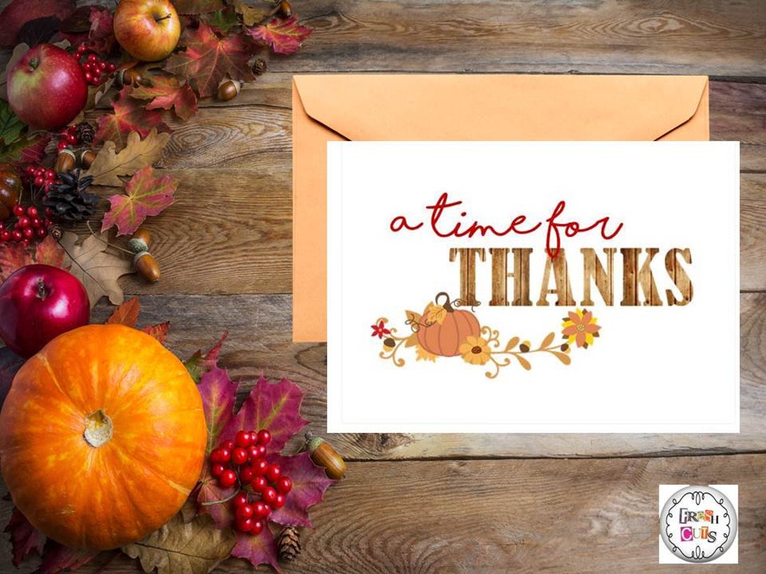 Thanksgiving Card Holiday Card A Time for Thanks Blank Card Simple ...
