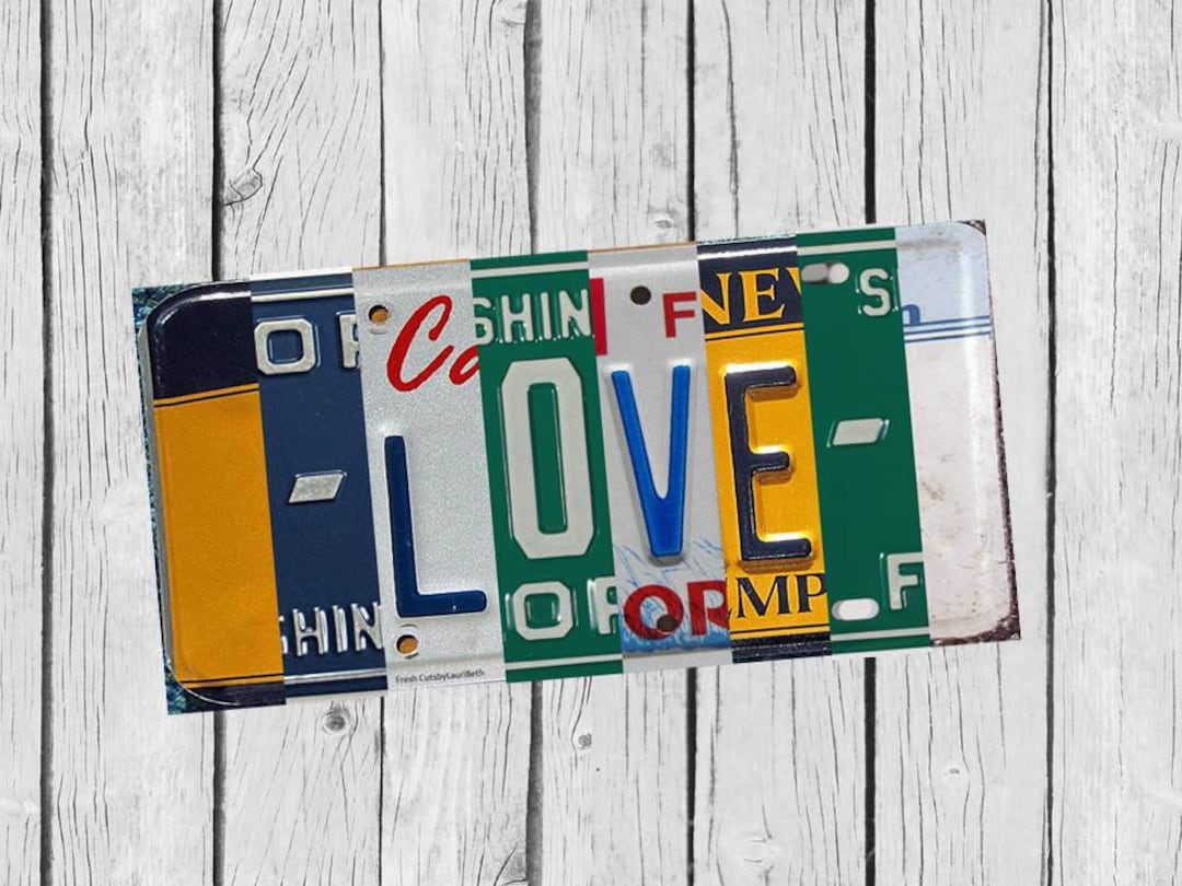 License Plate Art Sign Love DIY Wedding Gift Full Size Wall Art PDF and ...