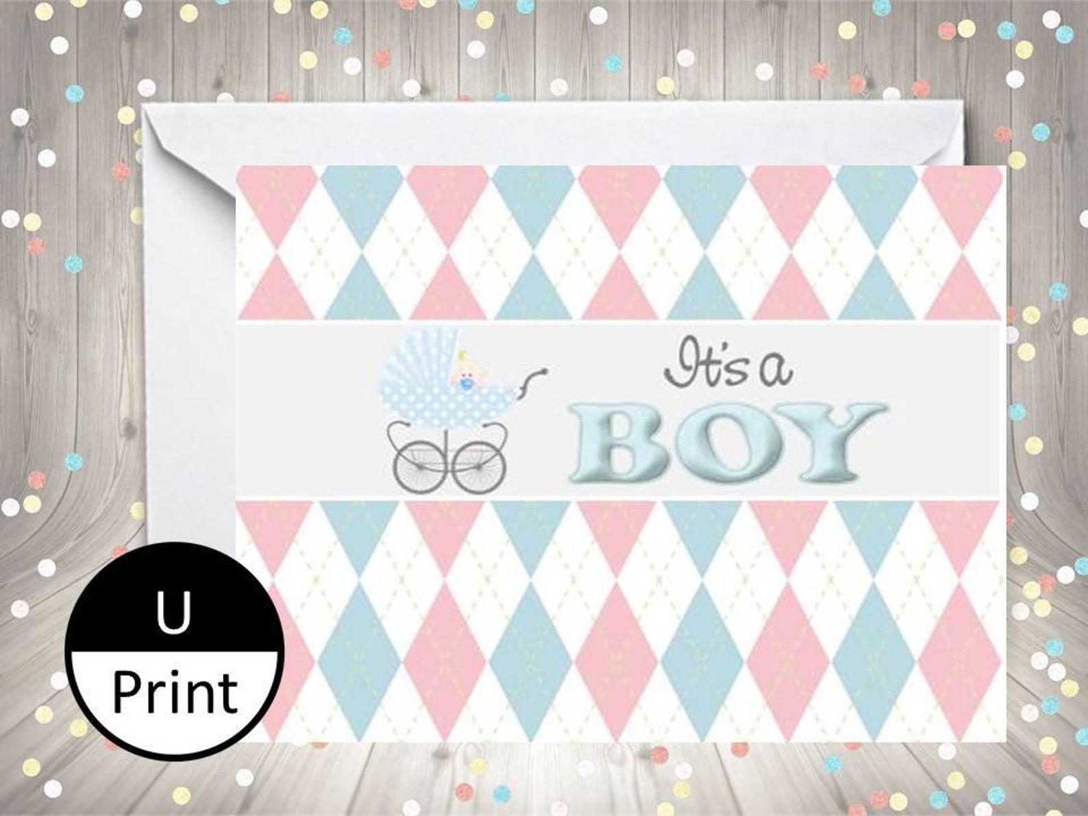 Printable Its A Boy Baby Card Invitation Announcement Generic | Etsy