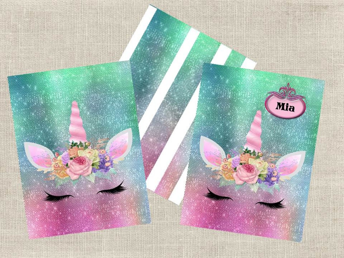 Editable Binder Cover Folder Insert Unicorn School Supply for | Etsy