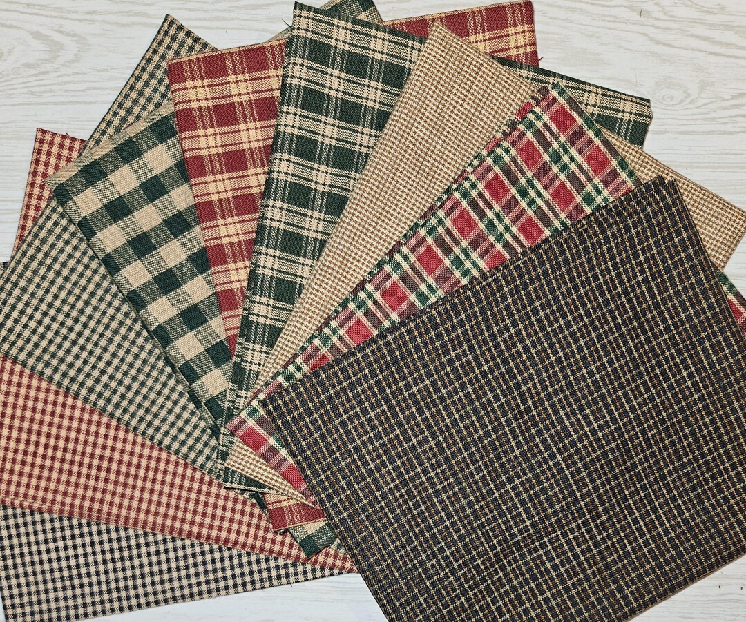 Christmas HOMESPUN Fabric Cotton Plaid Check FAT QUARTERS Choice - Etsy