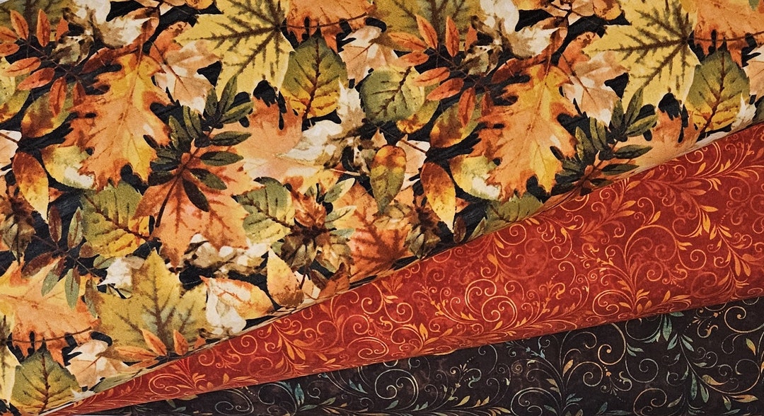 Autumn Leaves Cotton Fabric Fall STUDIO E Quilters Cotton BTY by the Yard Continuous Cuts - Etsy