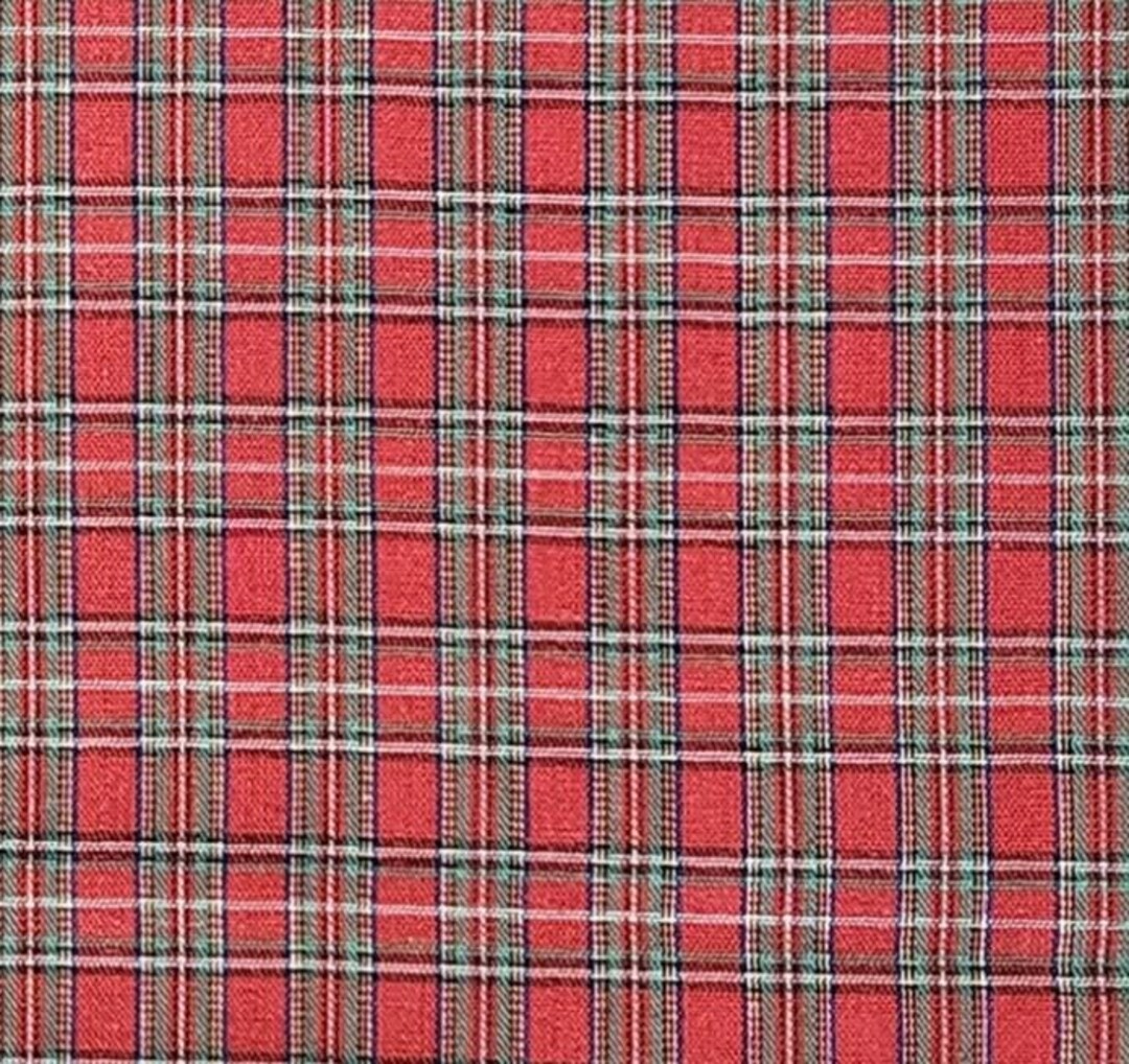 Tartan Plaid Poly Cotton Fabric Light Weight BTY by the Yard Continuous ...