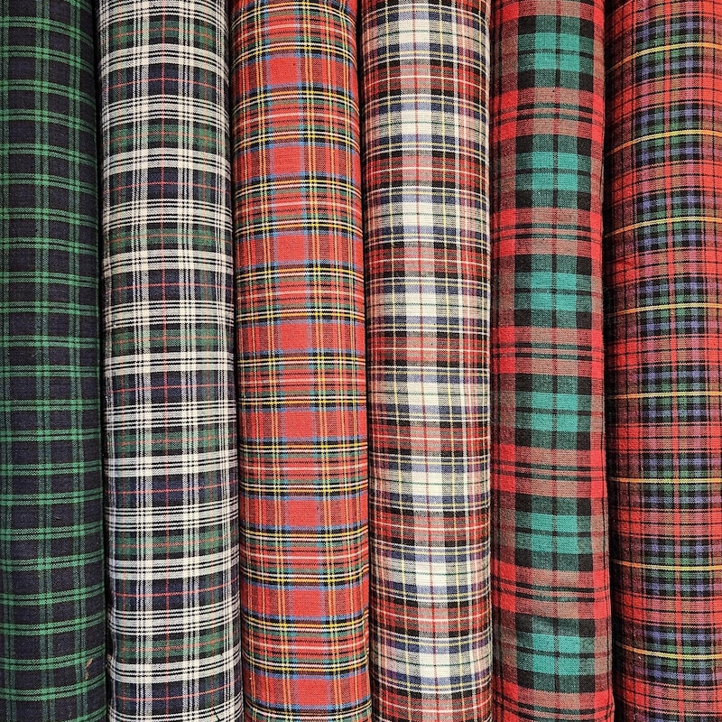 Plaid Cotton Fabric - Etsy