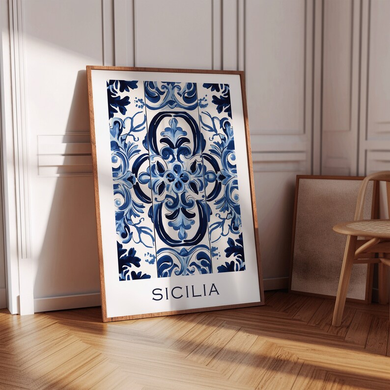 Mediterranean Ceramic Print Sicilian Colourful Tile Poster Italy ...