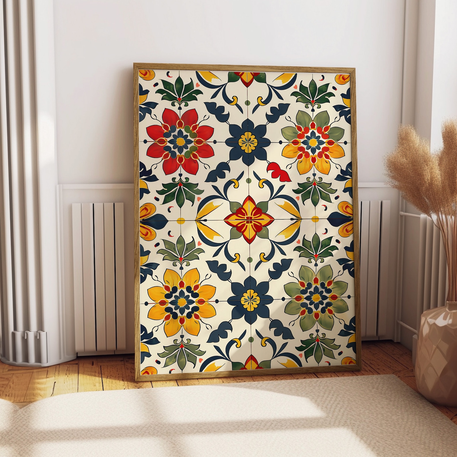 Sicilian Wall Art Mediterranean Tiles Art Print Majolica Pattern Poster ...