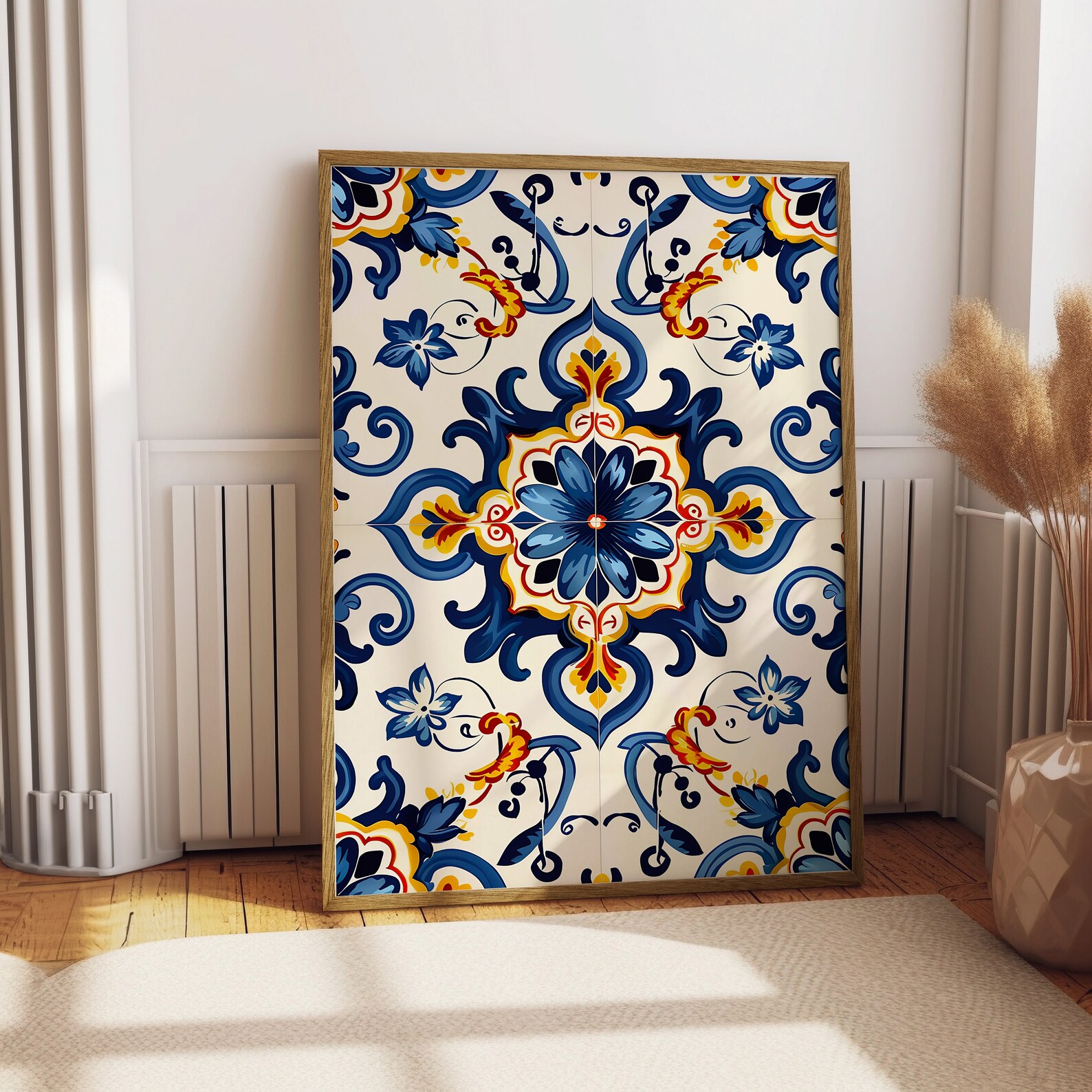 Sicilian Tile Pattern Print Mediterranean Colorful Ceramics Tiles ...