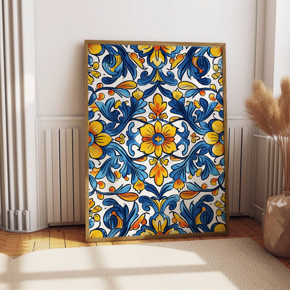Sicilian Art Print Italian Ceramics Poster Mediterranean Tile Pattern ...