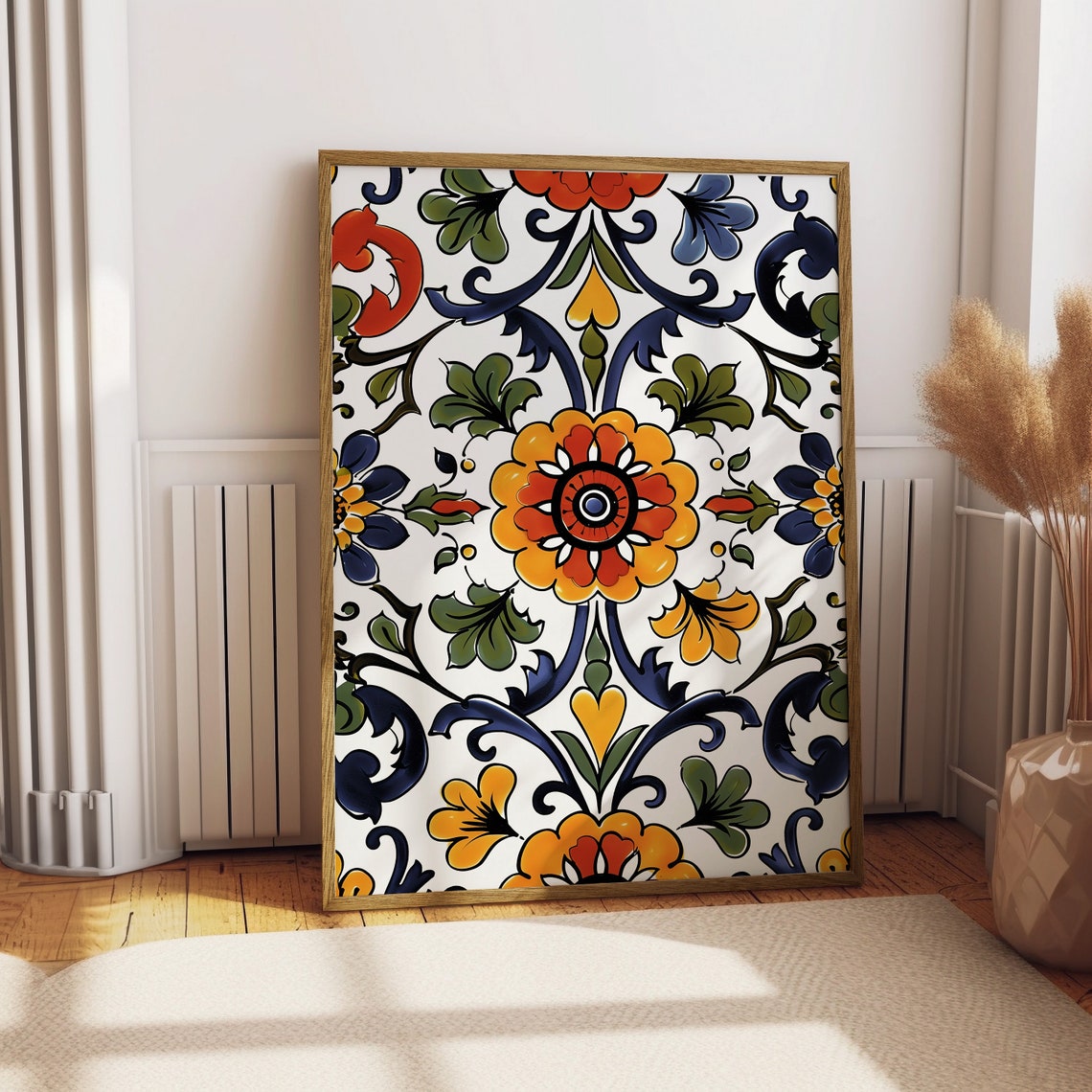 Sicilian Tile Print Mediterranean Majolica Pattern Poster Sicilia ...