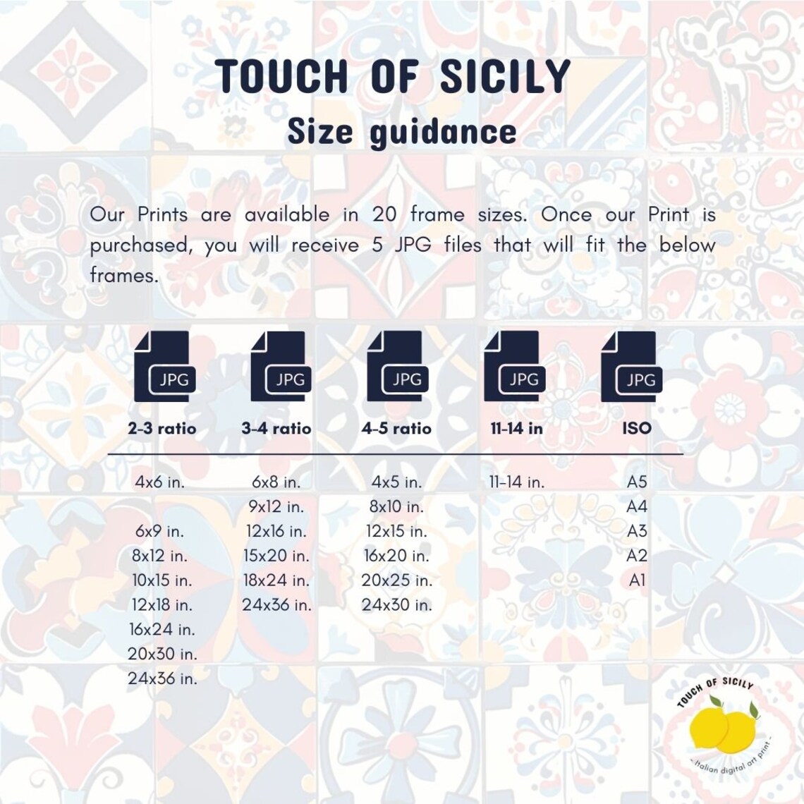 Sicilian Tile Pattern Print Mediterranean Colorful Ceramics Tiles ...