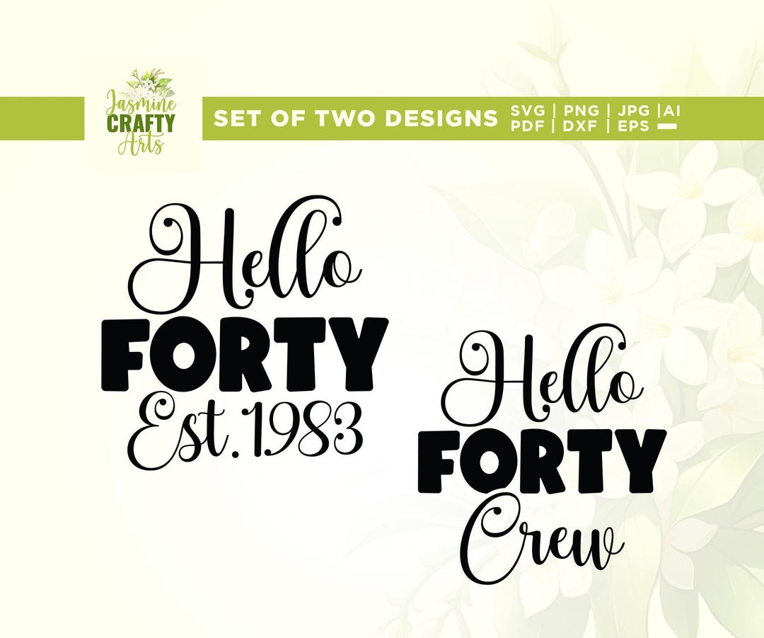 40th Birthday SVG Bundle, Cricut, Sublimation, PNG, Forty Birthday ...