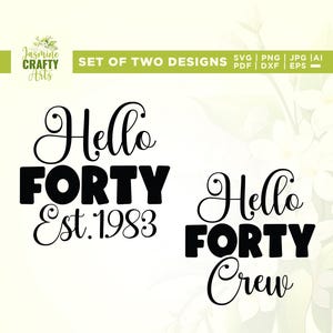 40th Birthday SVG Bundle, Cricut, Sublimation, PNG, Forty Birthday ...