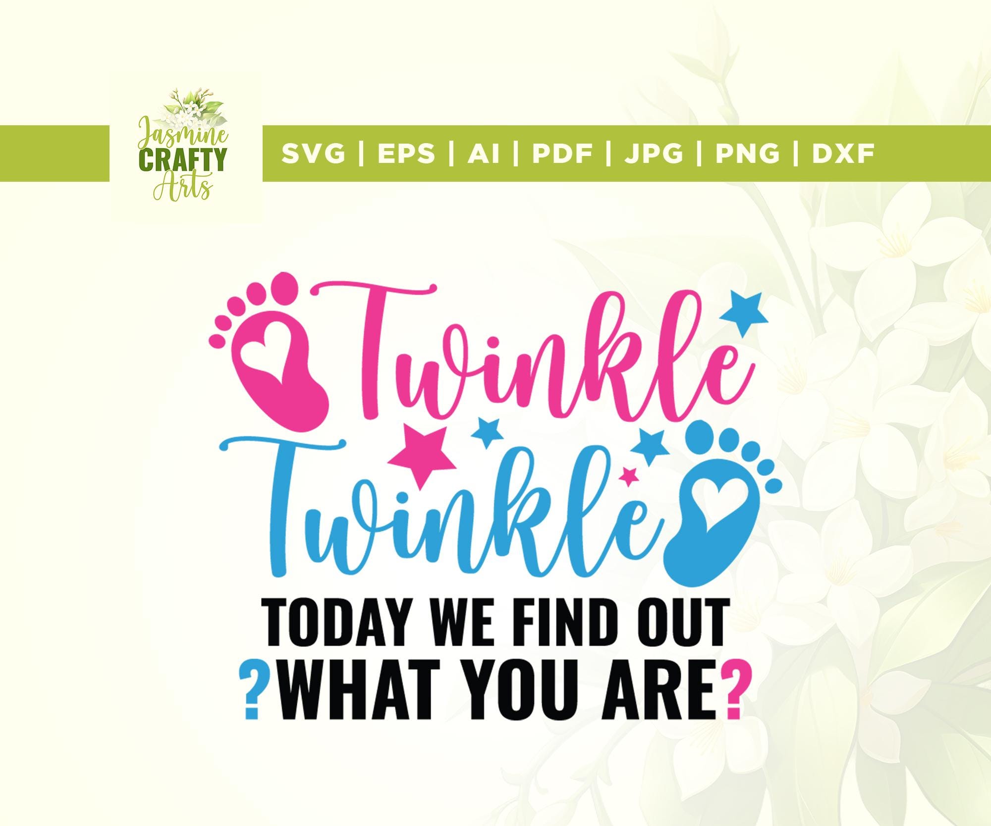 Twinkle Twinkle Little Star SVG, Gender Reveal Cut Files (digital ...