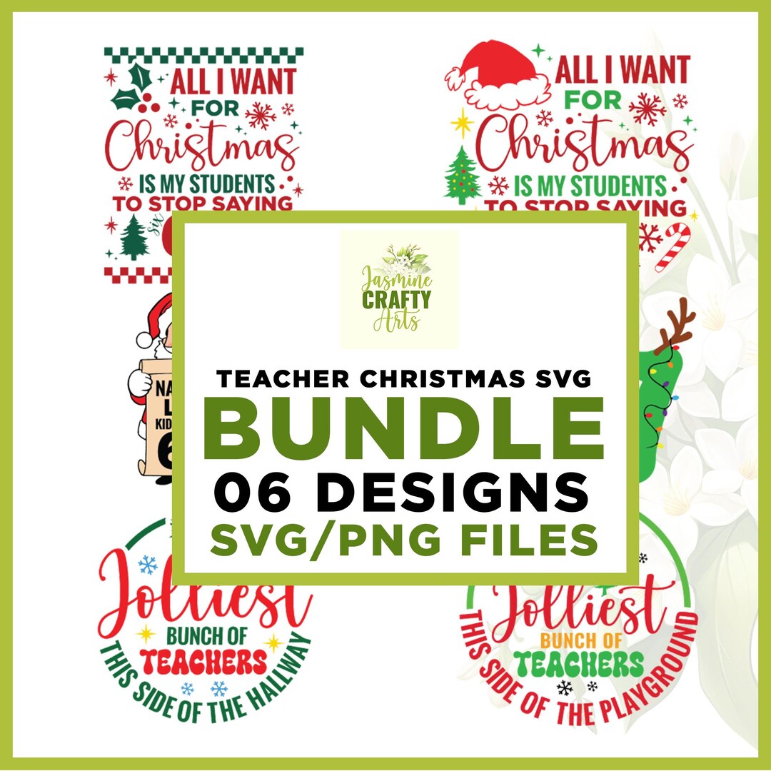 Teacher Christmas SVG PNG Bundle, Cricut, Sublimation, Funny Xmas ...