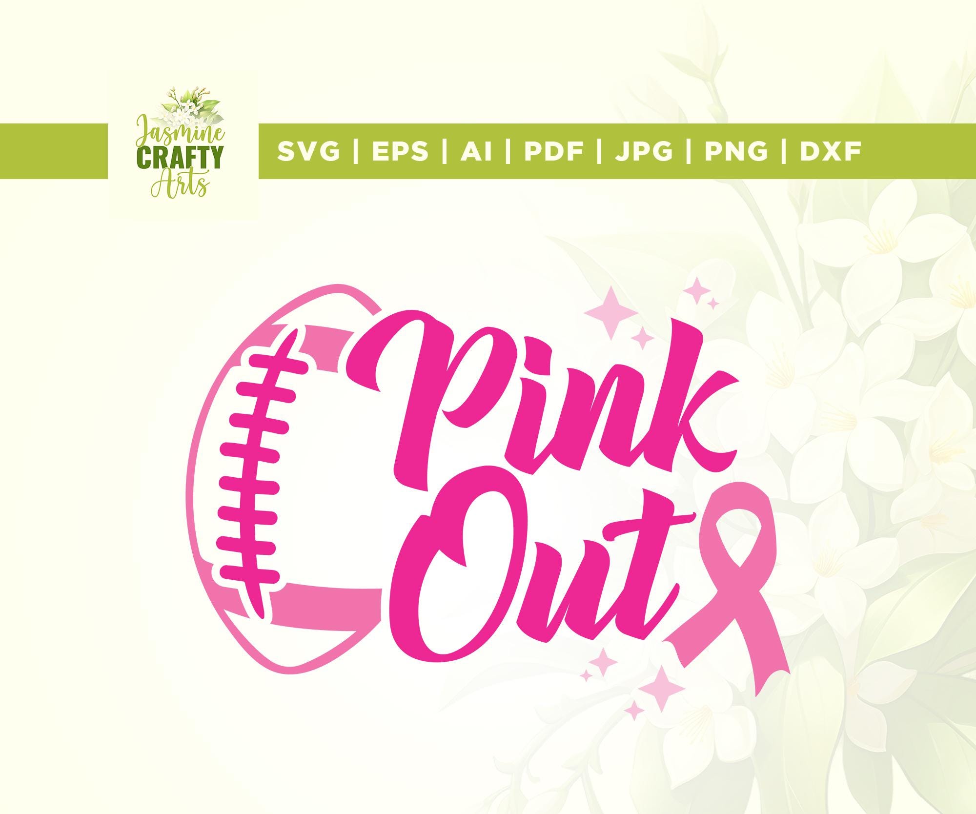 Breast Cancer Football Pink Out Svg, Cricut, Sublimation, Breast Cancer ...