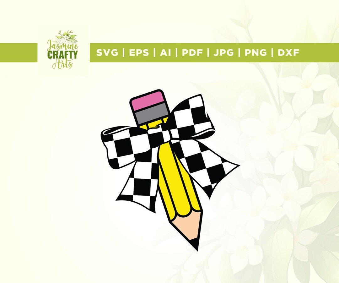 Teacher Pencil Svg, Pencil Bow Png, Teacher Svg, Cricut, Sublimation ...