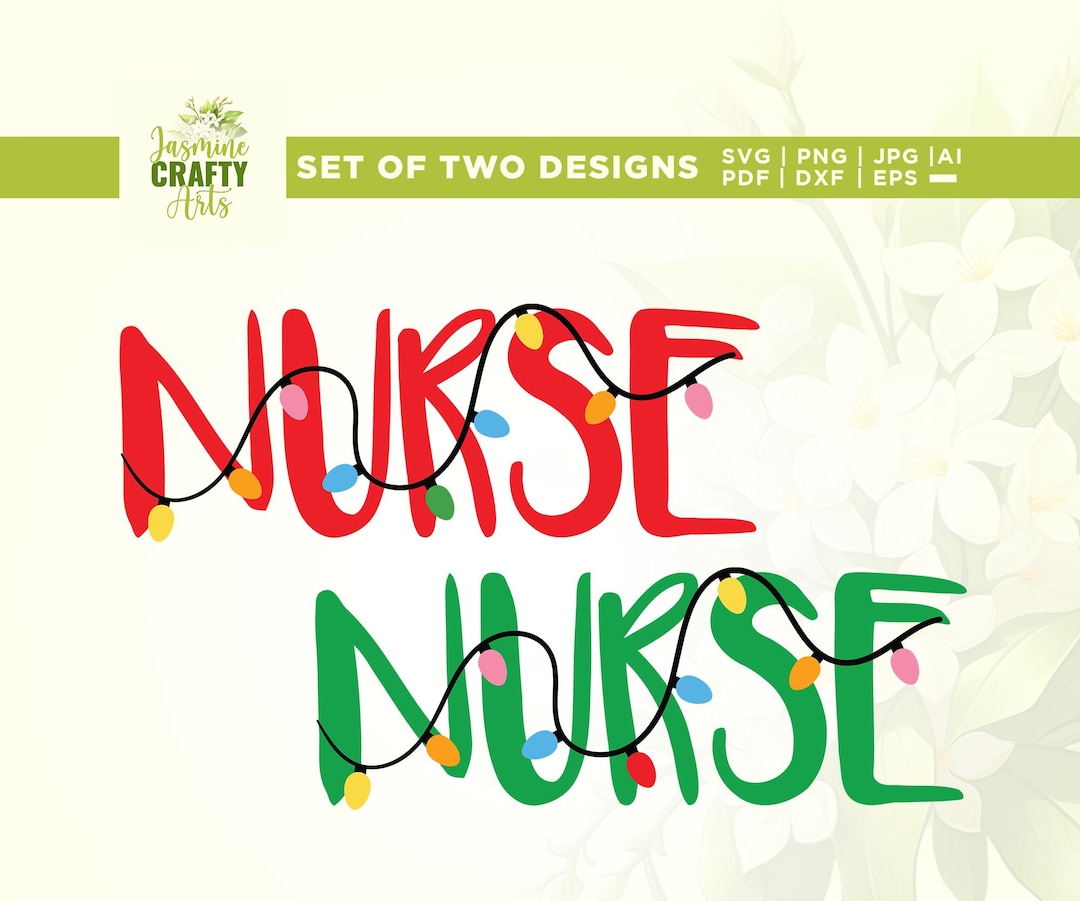 Christmas Nurse Svg, Cricut, Sublimation, Christmas Lights Svg, Nurse ...
