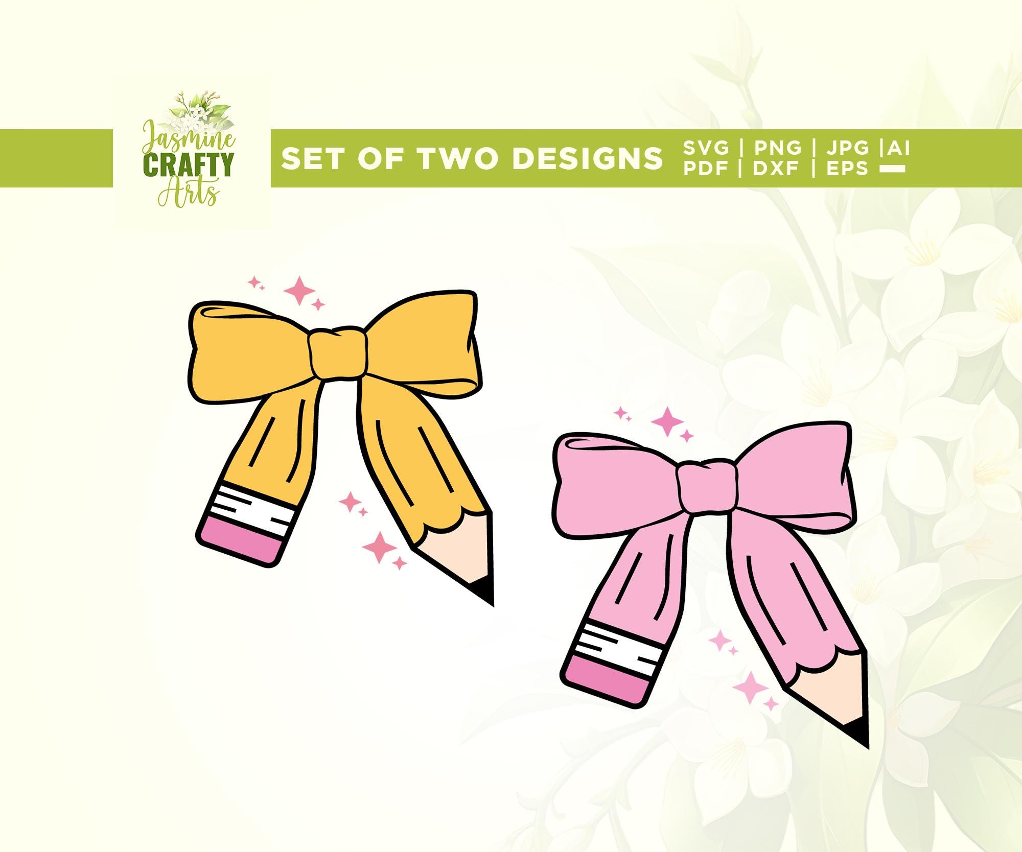 Pencil Bow Svg, Cricut, Sublimation, Teacher Shirt, Back to School Svg ...