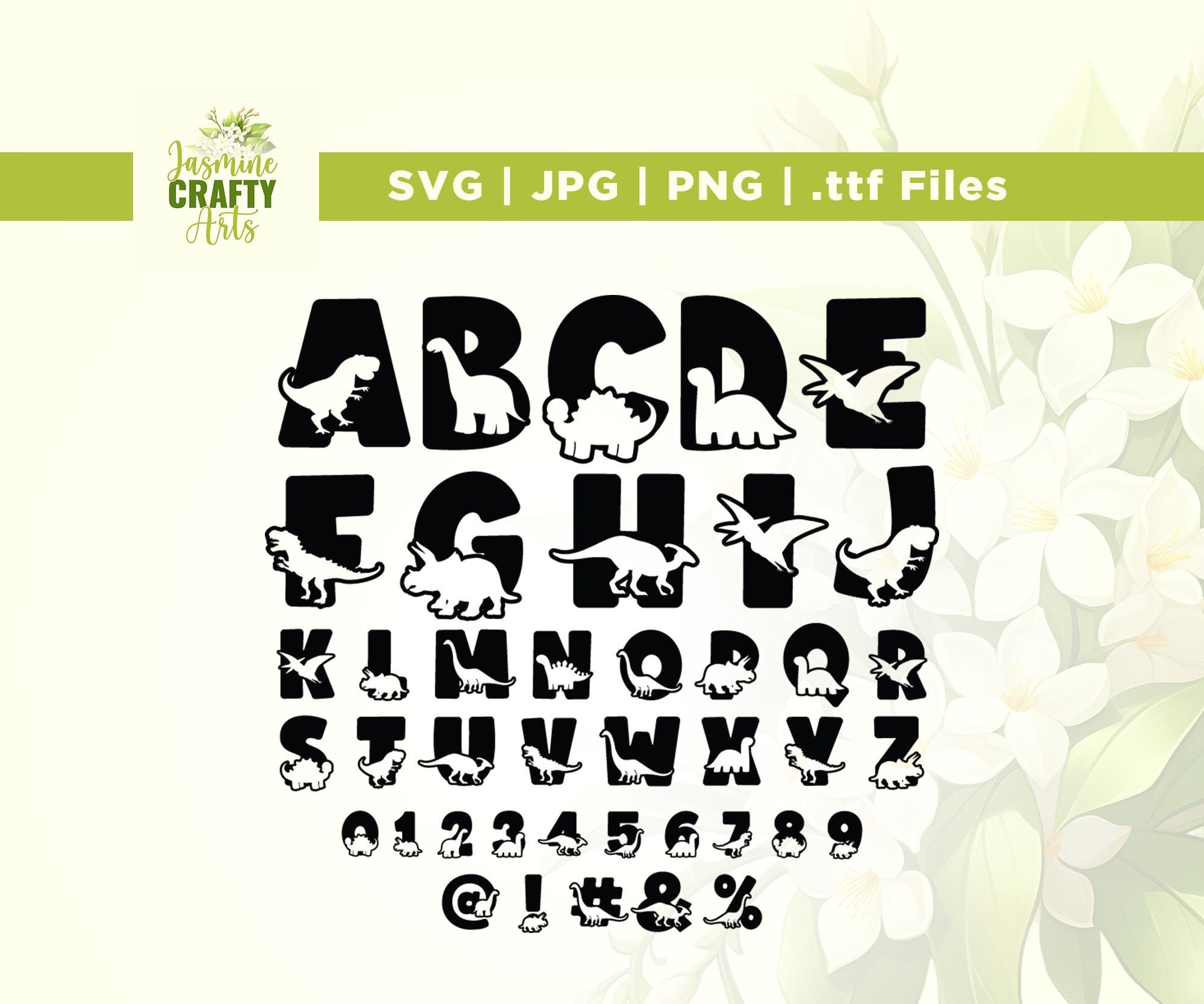 Dinosaur Alphabet Svg Bundle, Dinosaur Numbers Svg, Cricut, Sublimation ...