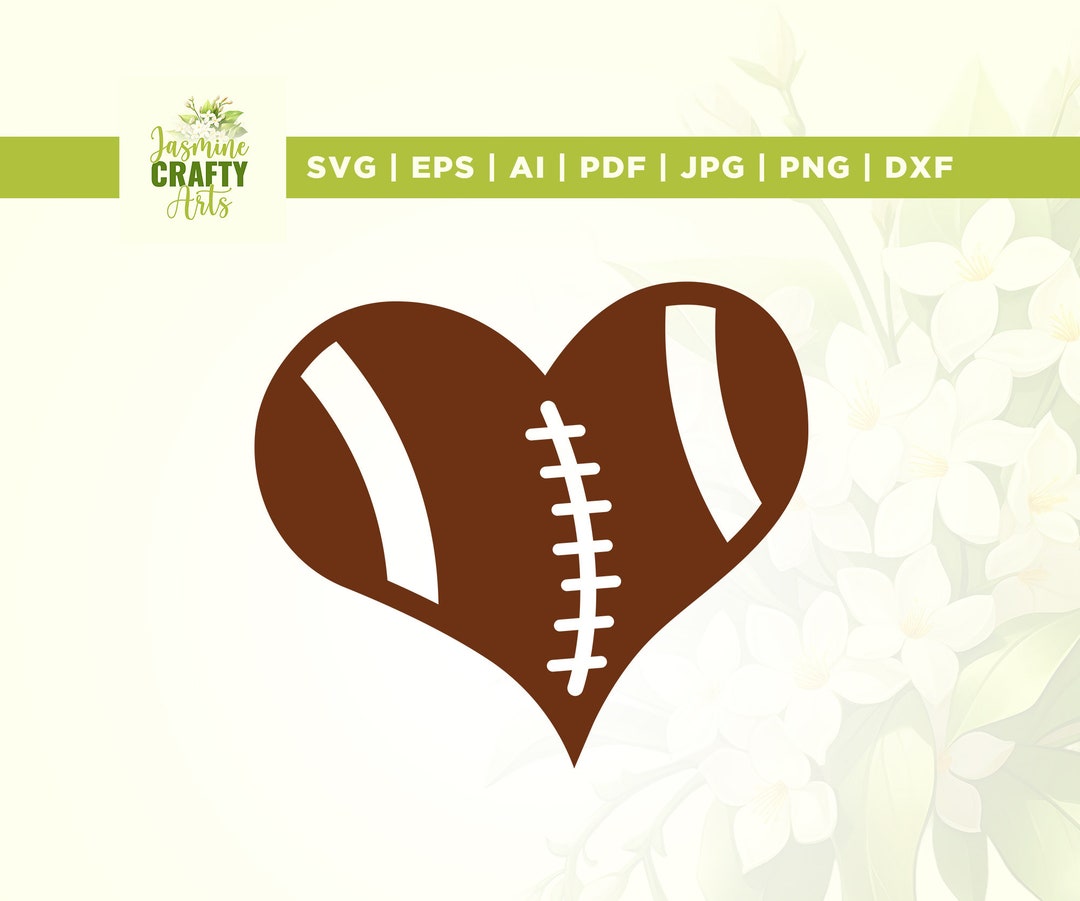 Football Heart Svg, Sport Heart Svg, Cricut, Sublimation, Sport Svg ...