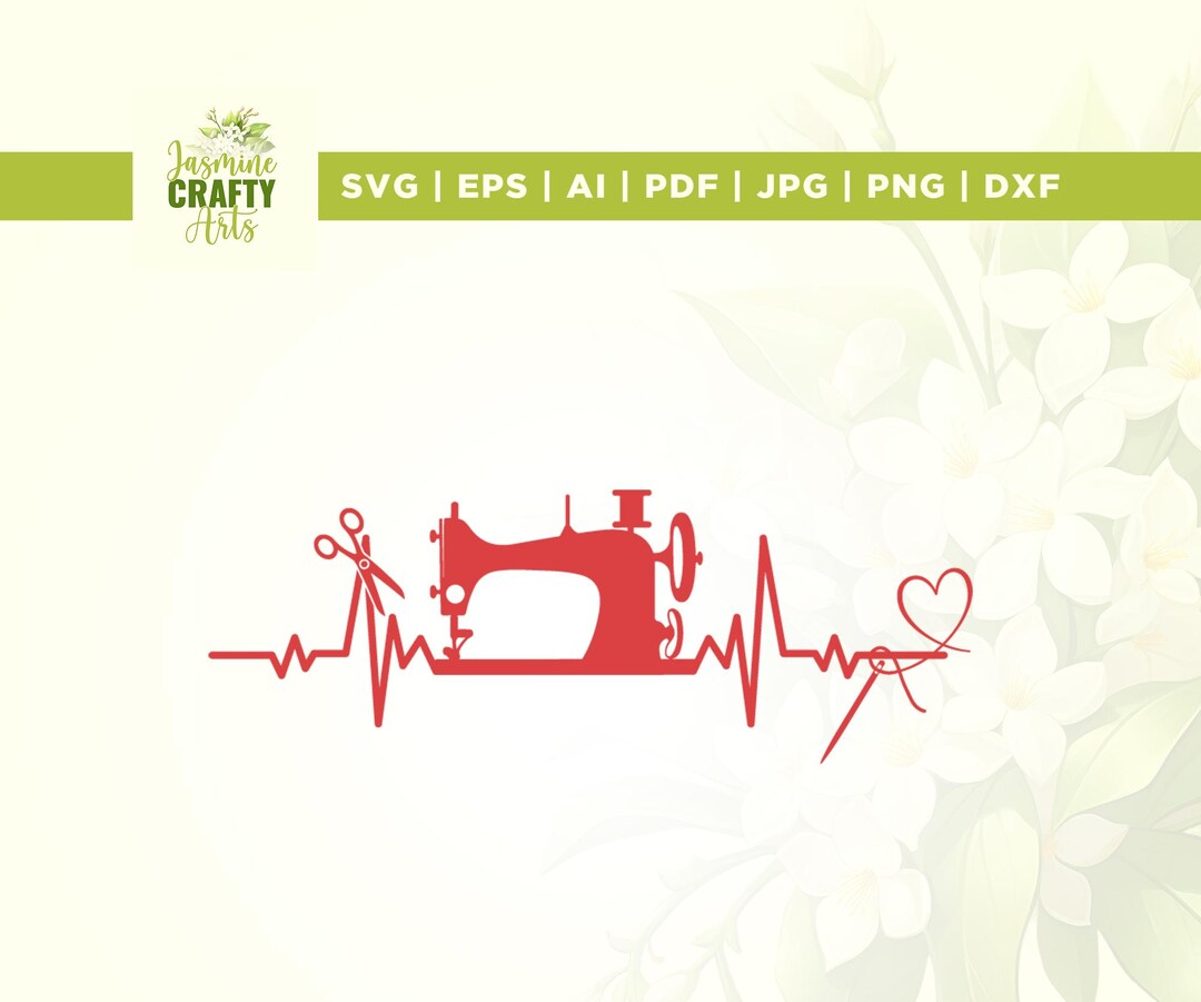 Sewing Heartbeat Svg, Sewing Machine Seamstress Svg, Cricut, Png, Svg ...