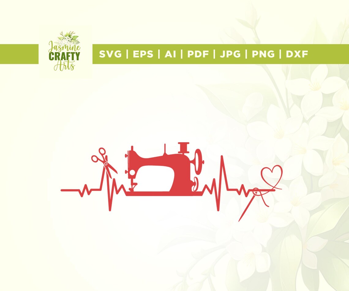 Sewing Heartbeat Svg, Sewing Machine Seamstress Svg, Cricut, Png, Svg ...