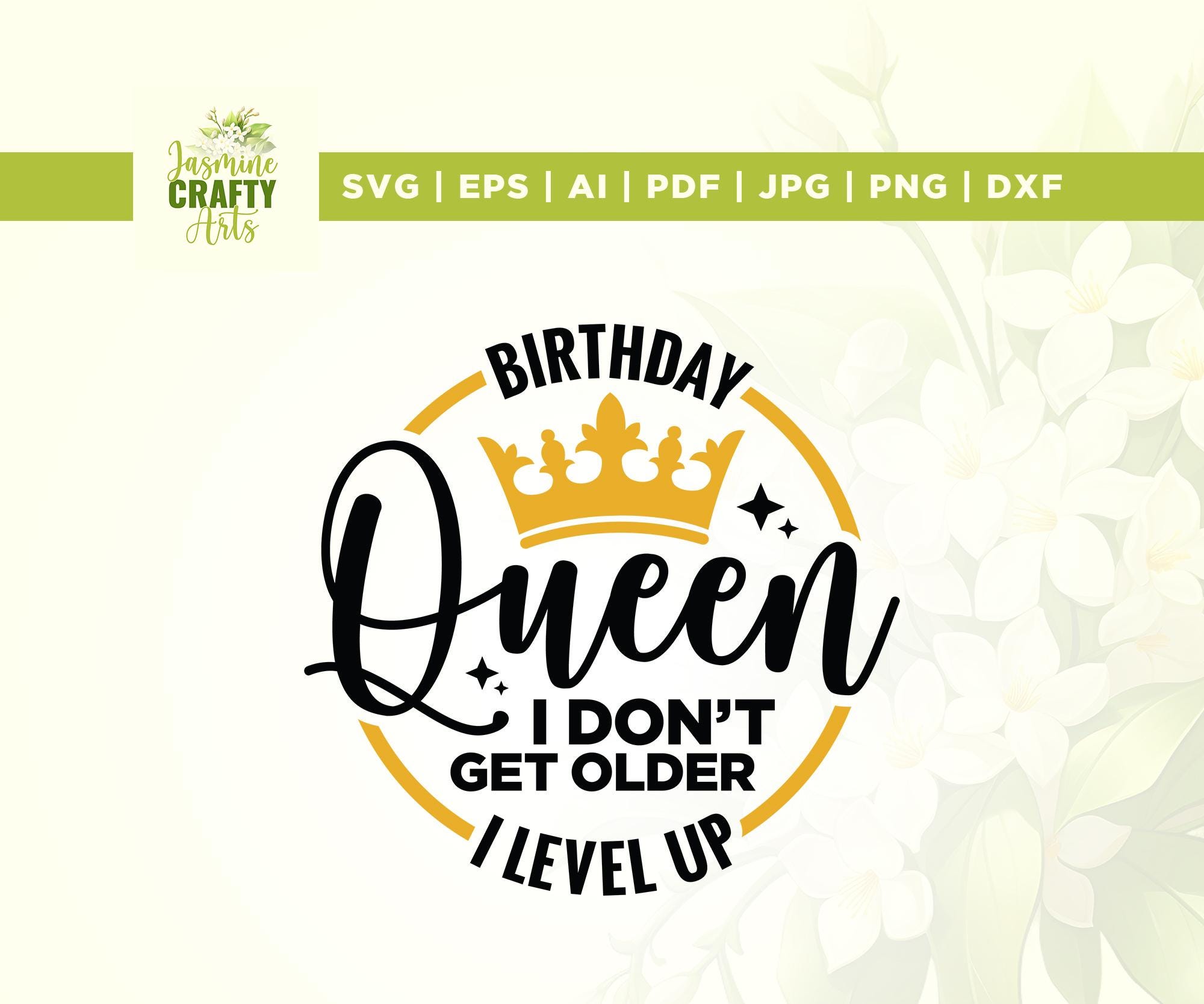 Birthday Queen I Don't Get Older I Level up Svg, Cricut, Sublimation ...