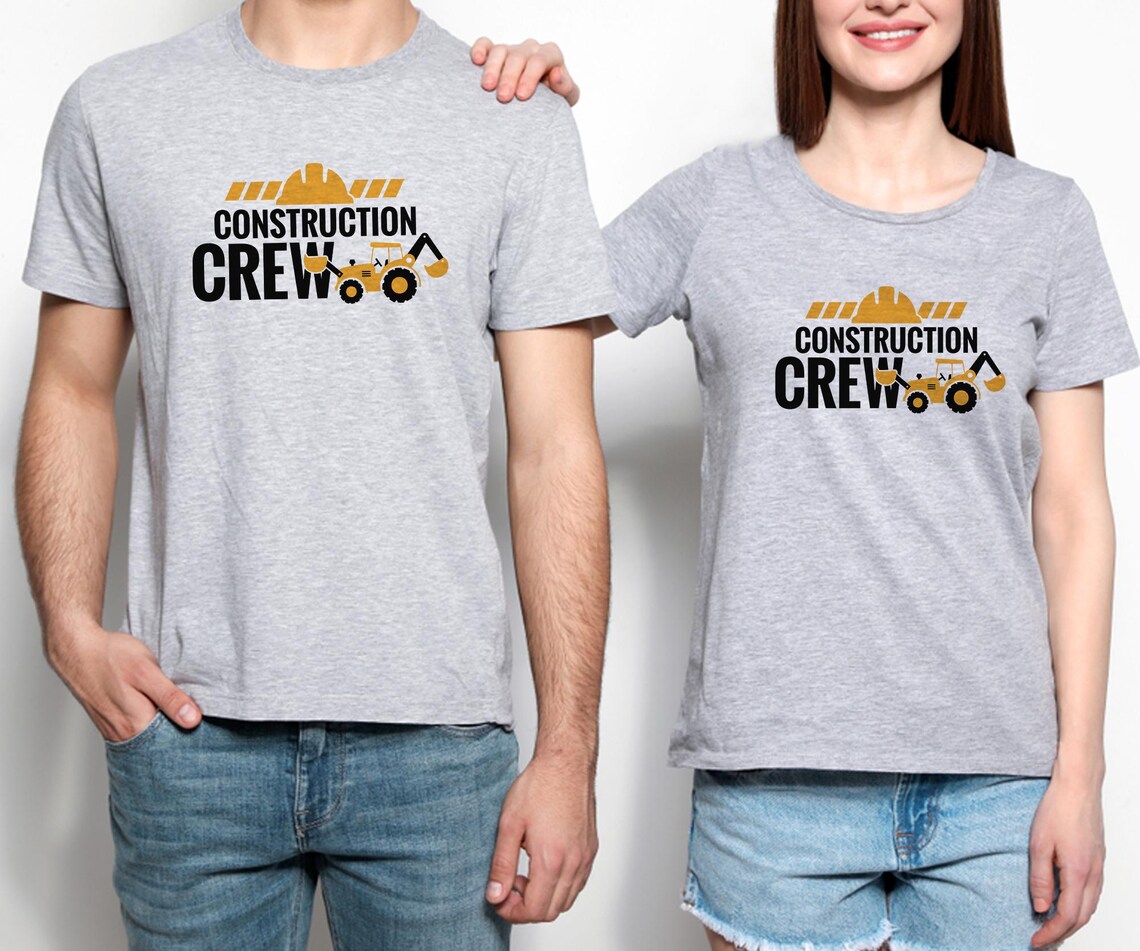 Construction Crew SVG, Excavator Birthday, Matching Shirts (digital ...