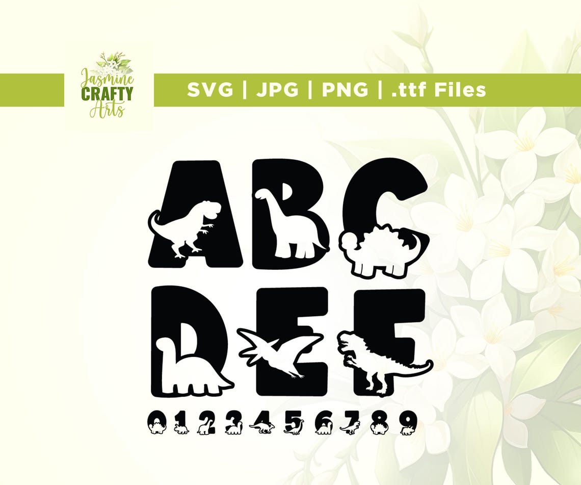 Dinosaur Alphabet Svg Bundle, Dinosaur Numbers Svg, Cricut, Sublimation ...