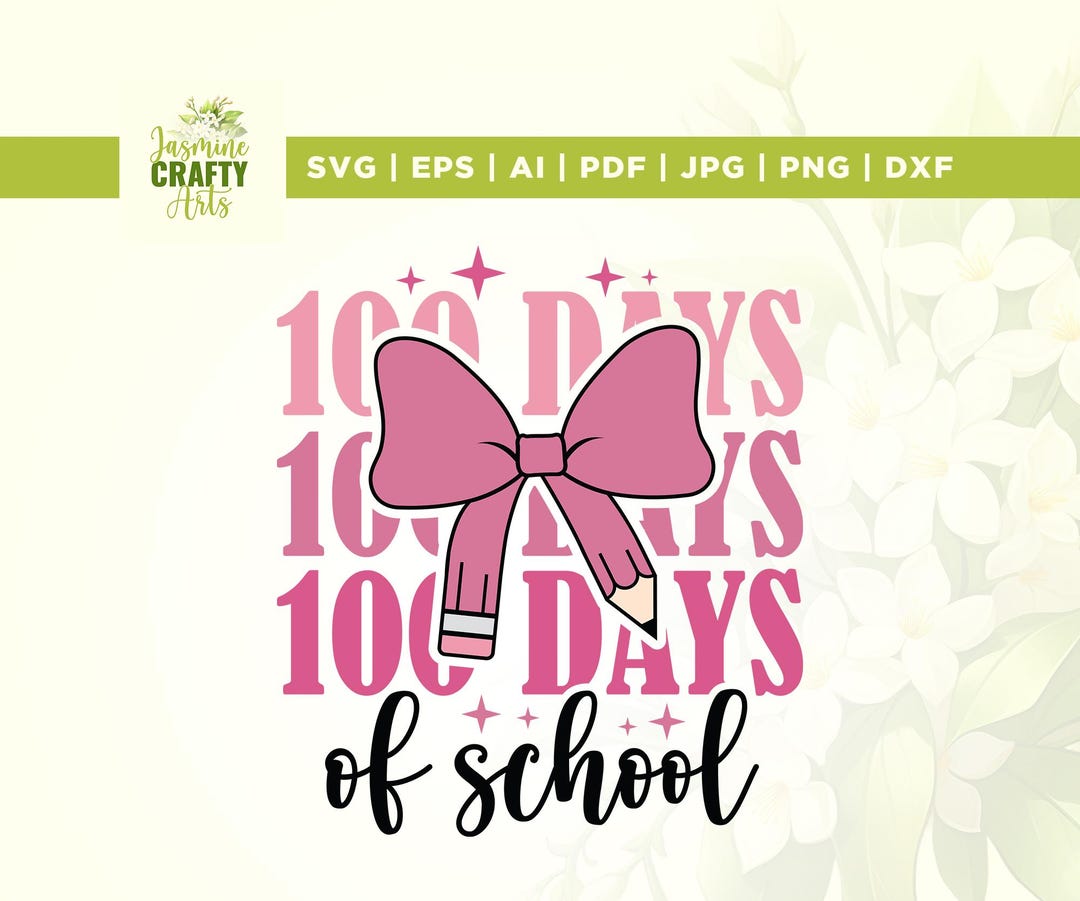 100 Days of School Coquette Bow Svg, 100 Days Shirt Design, Cricut ...