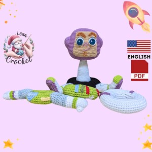 Buzz Stacking Toy Crochet Pattern, Cartoon Crochet Stuffed Montessori ...