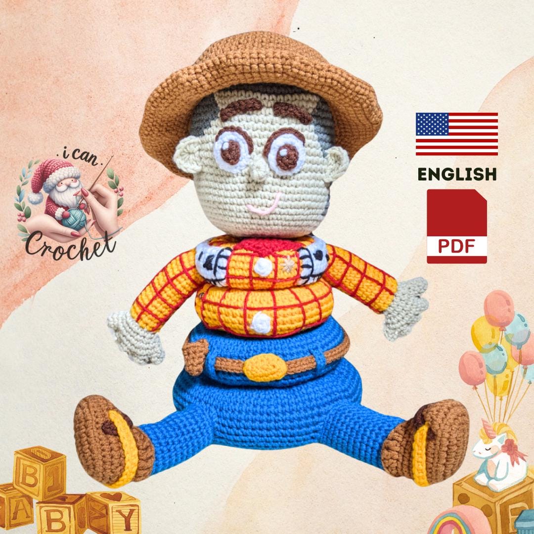 Woody Stacking Toy Crochet Pattern, Cartoon Amigurumi (PDF Pattern) - Etsy