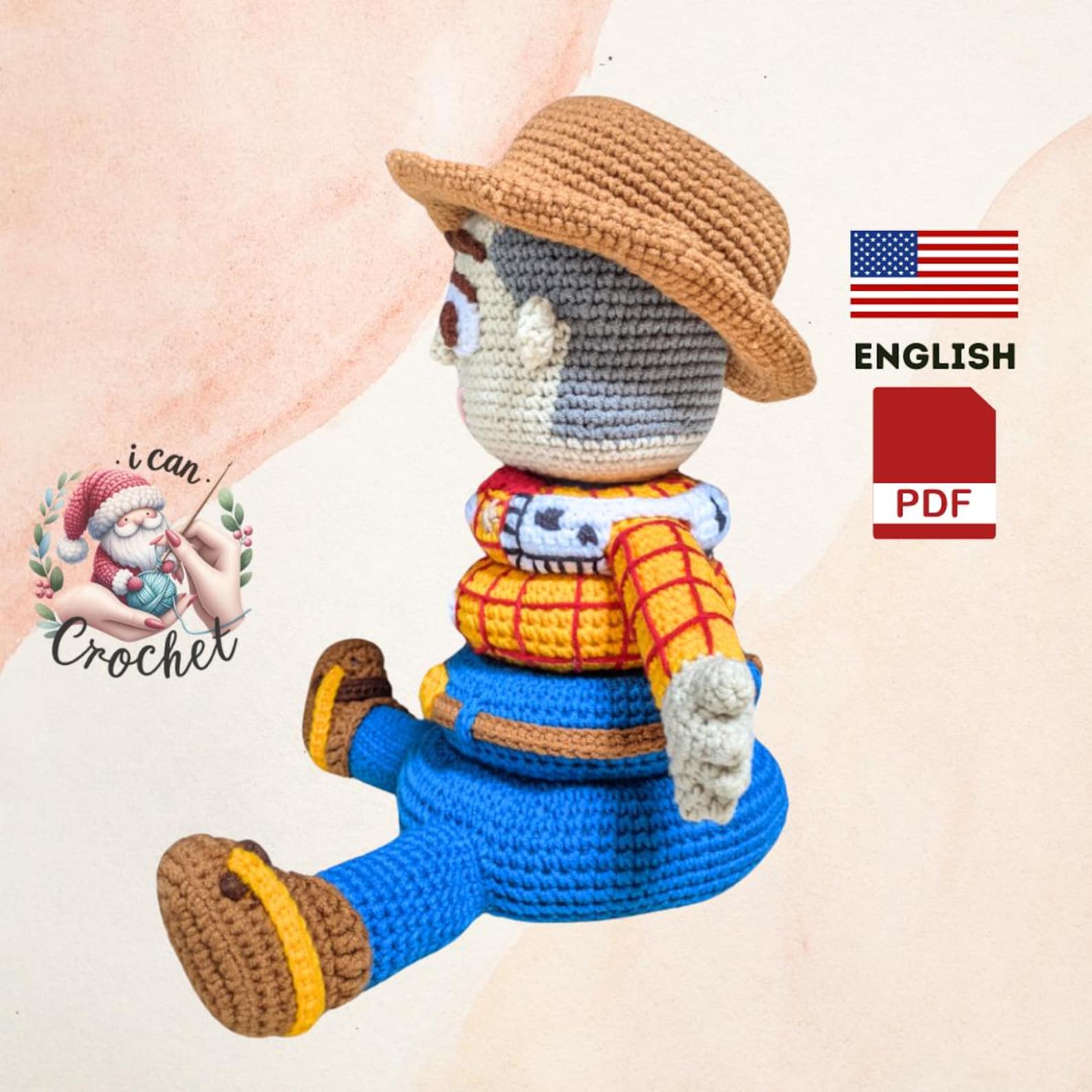 Woody Stacking Toy Crochet Pattern, Cartoon Amigurumi (PDF Pattern) - Etsy