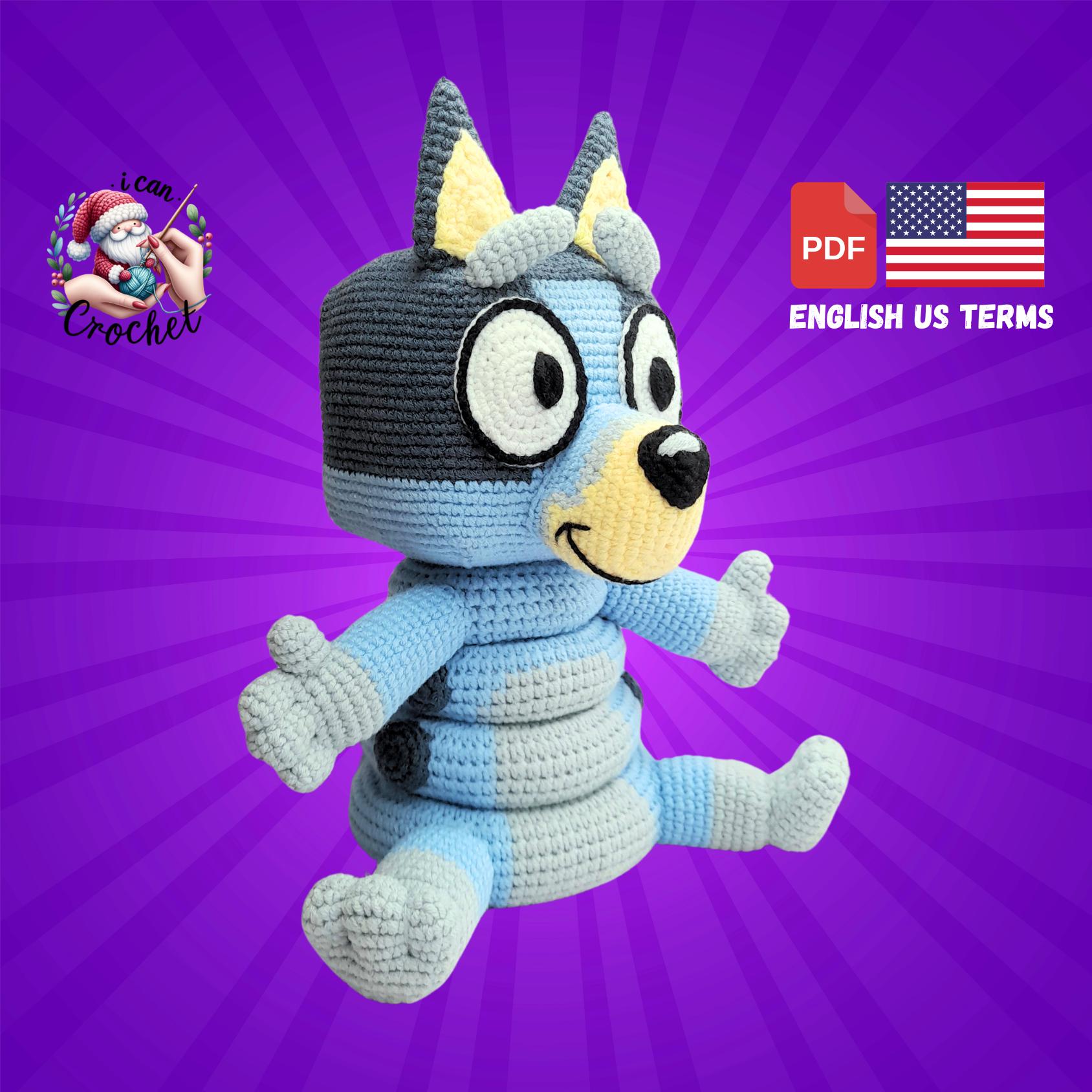 Bluey Crochet Pattern, Amigurumi Bluey Crochet Plush, Blue Heeler ...