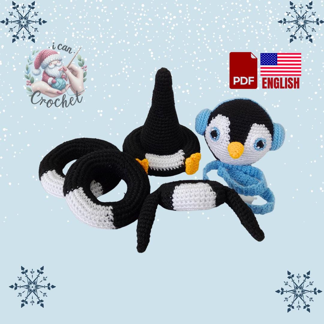 Crochet Pattern Stacking Toy Penguin Montessori Crochet Toy Christmas ...