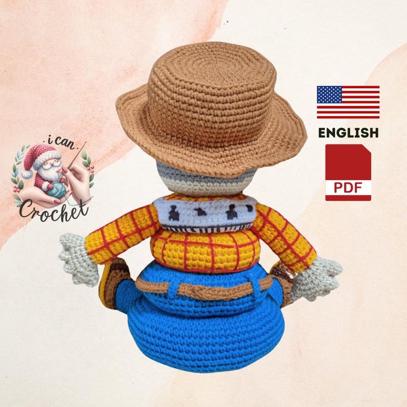 Woody Stacking Toy Crochet Pattern, Cartoon Crochet Stuffed Montessori ...