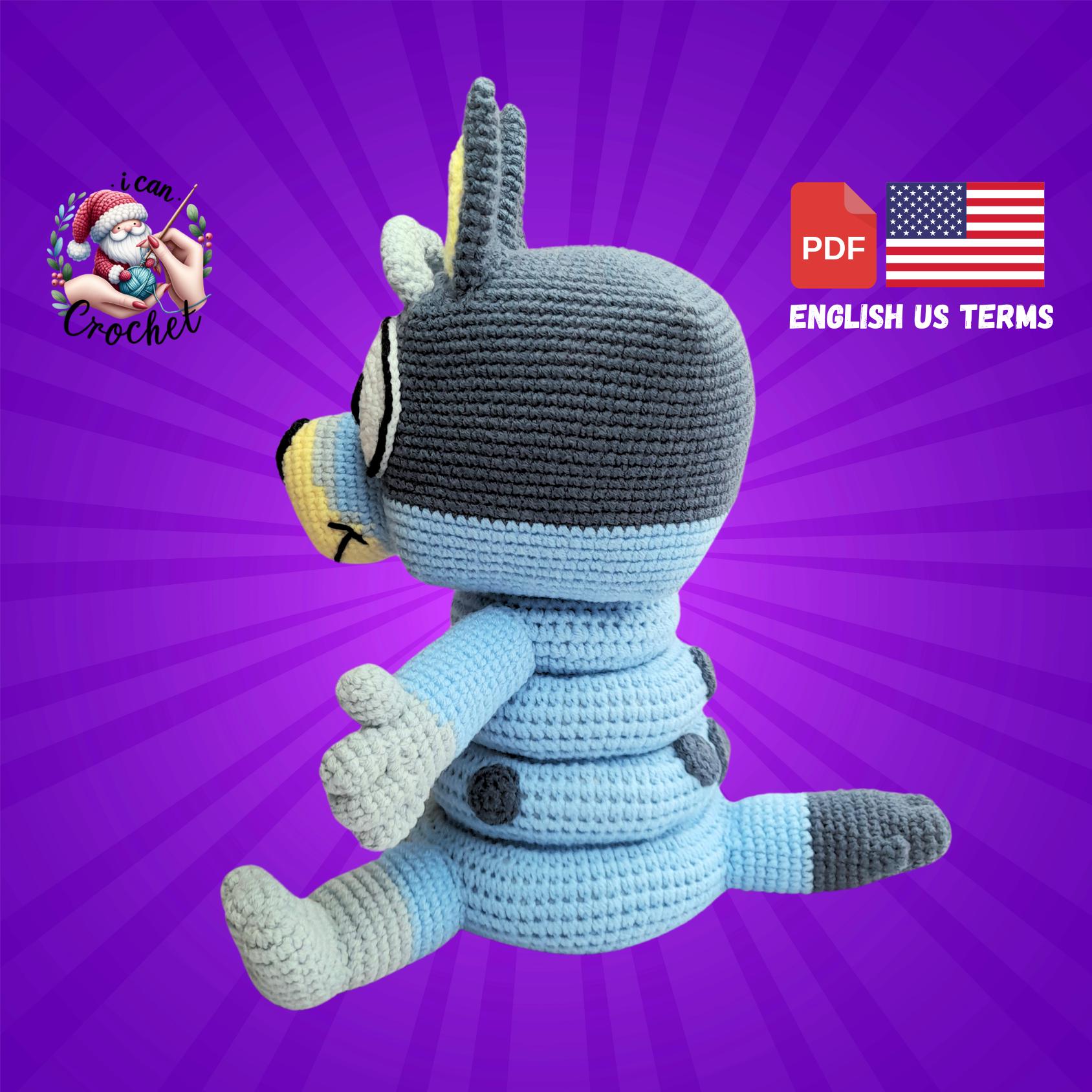 Bluey Crochet Pattern, Amigurumi Bluey Crochet Plush, Blue Heeler ...