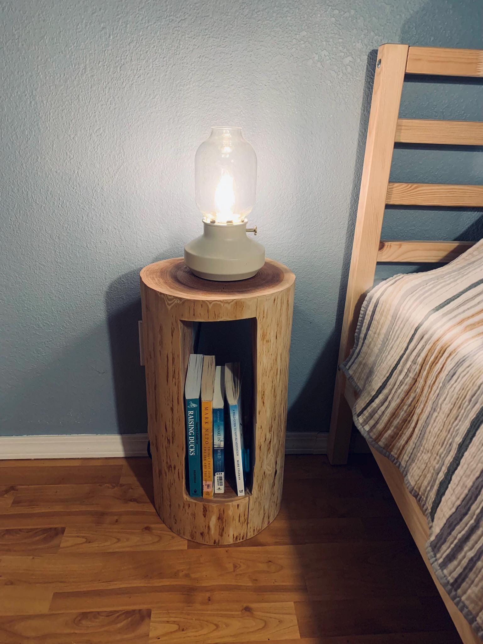 Handcrafted Wood End Table/bookshelf Single Piece, Sustainably ...