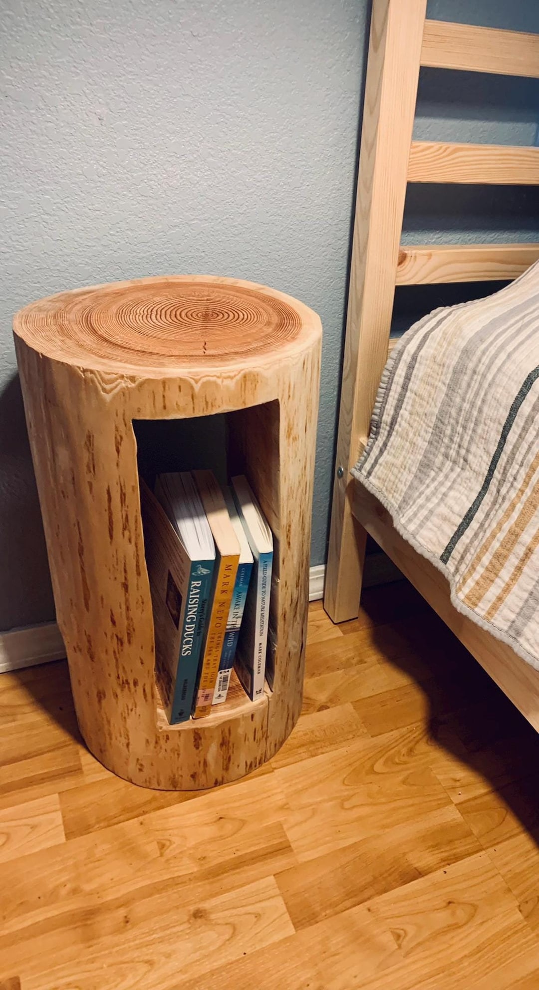 Handcrafted Wood End Table/bookshelf - Single Piece, Sustainably ...