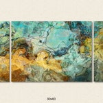 Large triptych abstract expressionism stretched canvas print | Etsy